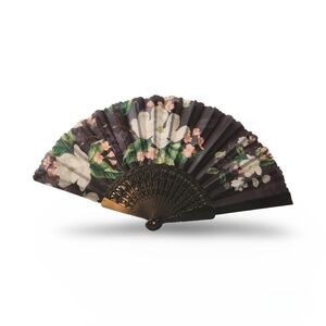Accessories | Pretty Light Brown Folding Hand Fan With White Flowers ...